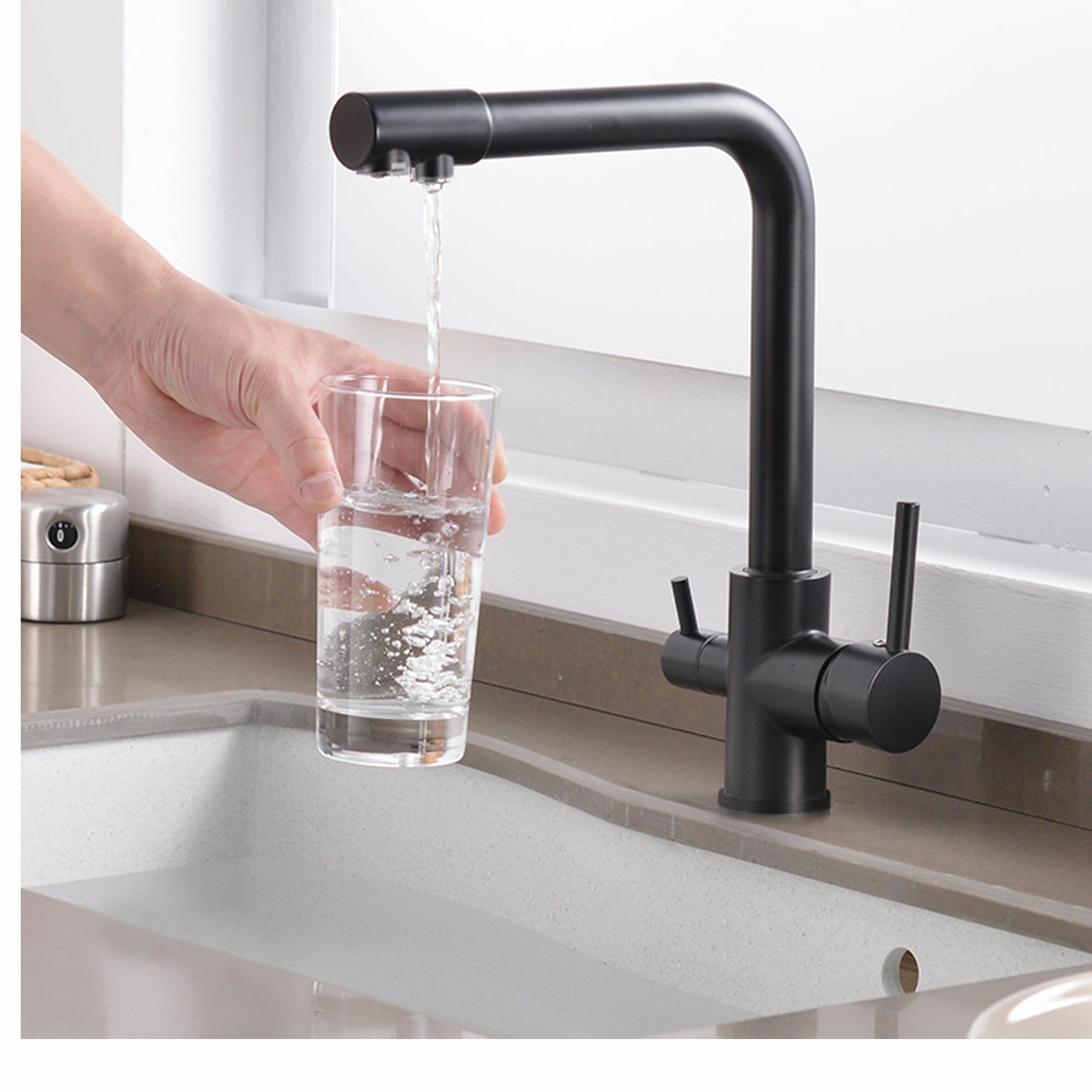 Смеситель для кухни с гибким изливом, кран для кухни, раковины, в ванную, ванны с душем, 320MM, Хром