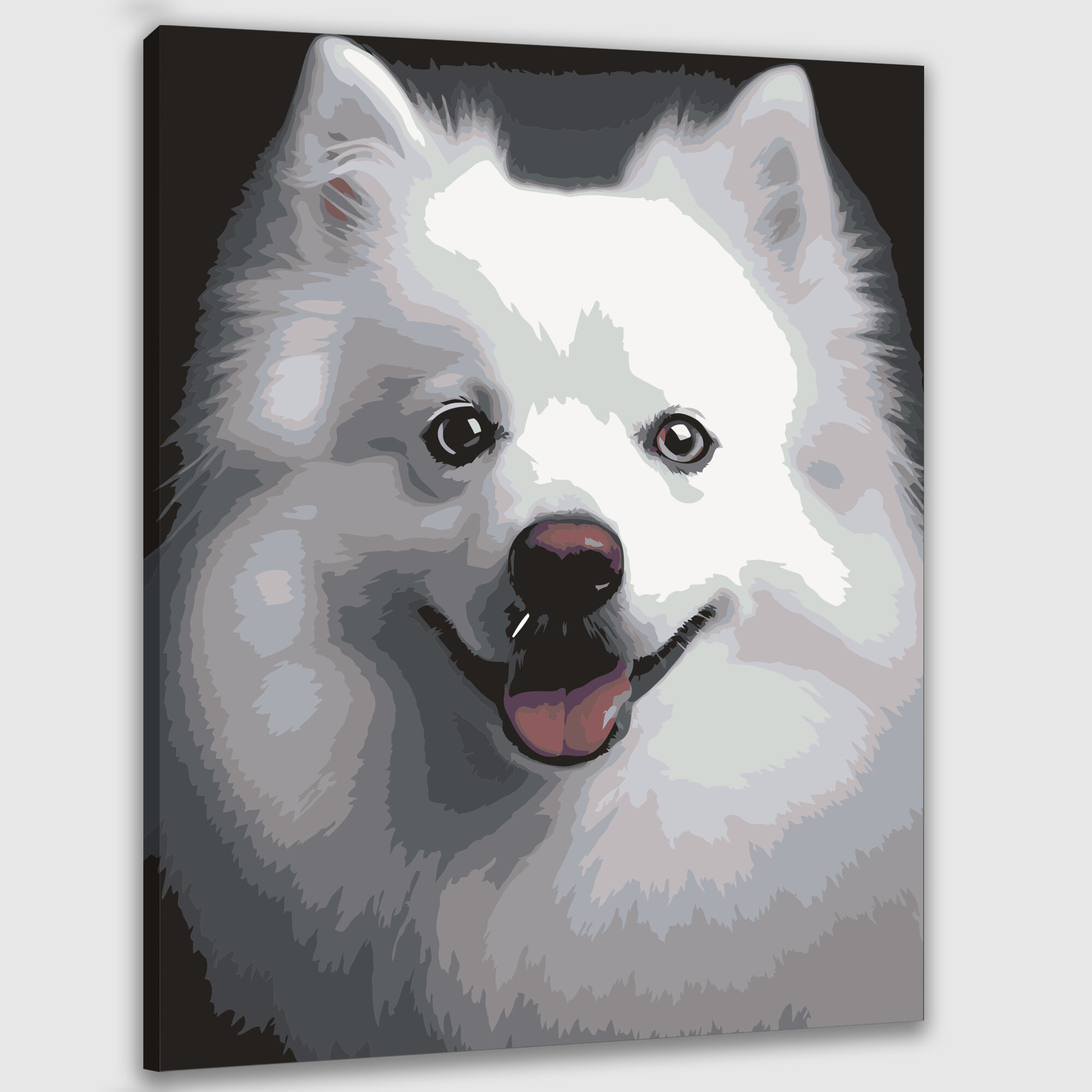 Картина по номерам 40x50 см, шпиц, фотография, глаза, любовь, преданность, собачье общение, фокус, освещение