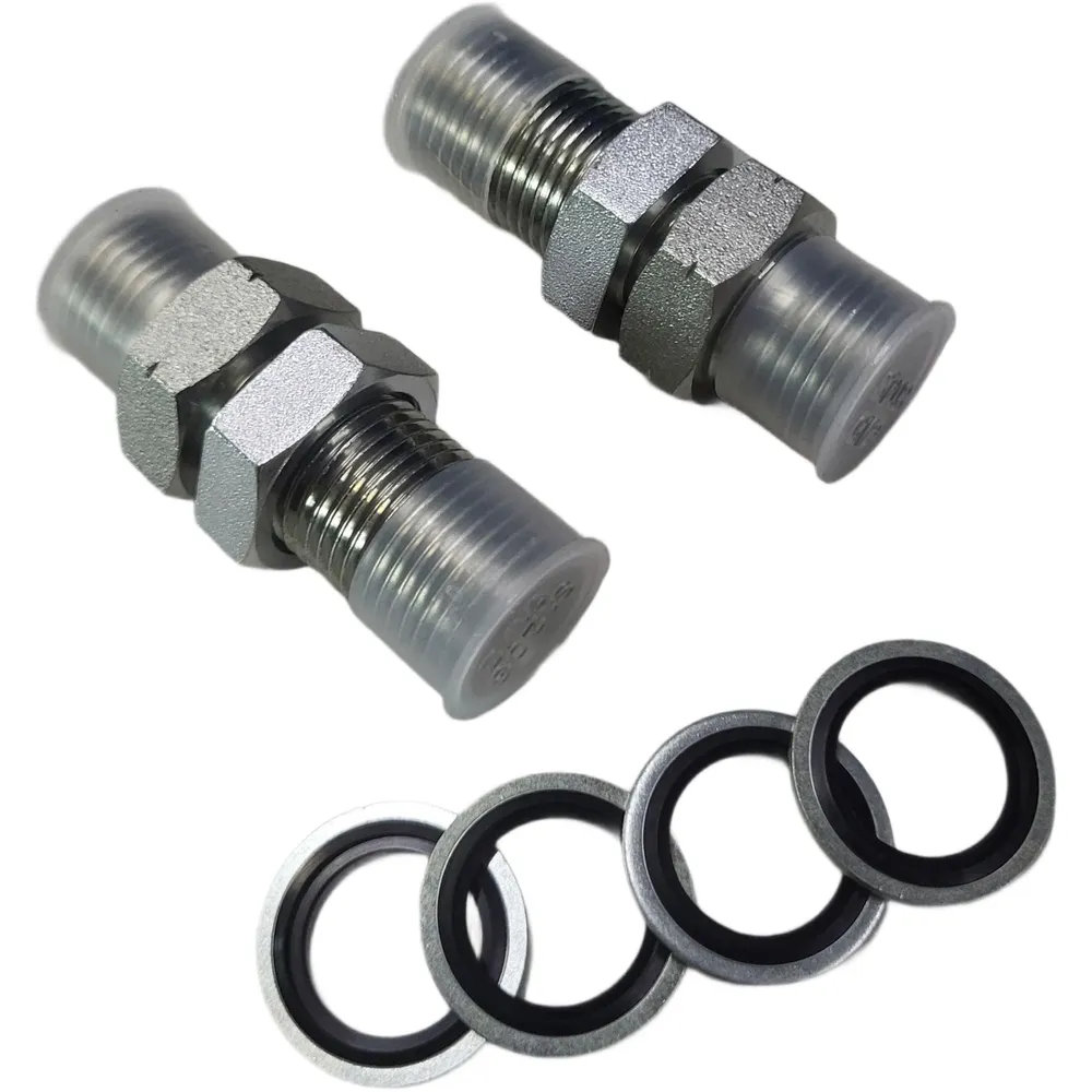 Адаптер (Соединитель + кольца) BSP (Ш-Ш) 1/2 - 1/2 (переборочный) (2 шт в комплекте + 4 кольца)