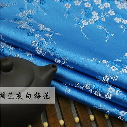 Красная сливовая парчовая ткань 75*50 см Синий, F