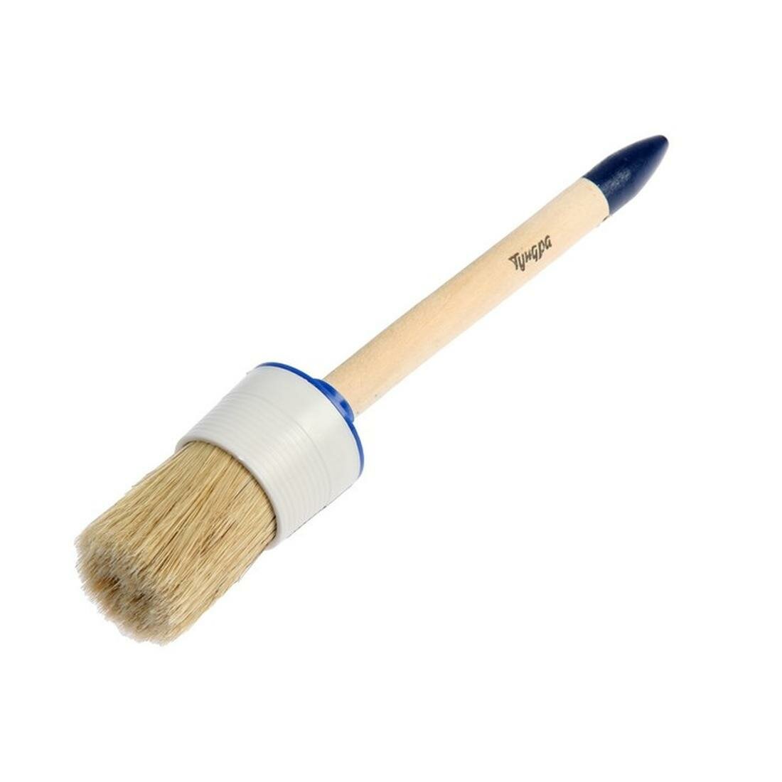 Кисть круглая тундра, натуральная щетина, деревянная рукоятка, № 12, 45 мм