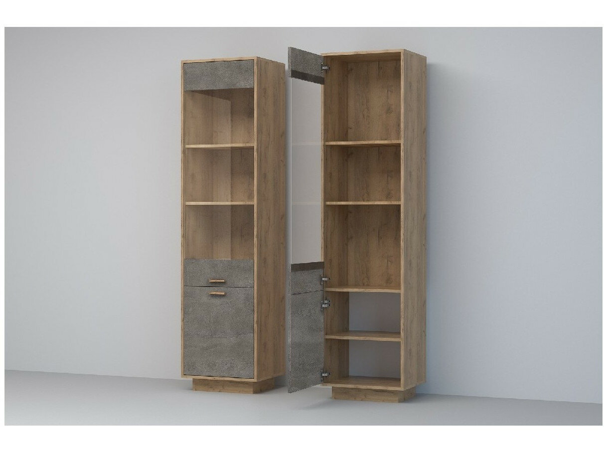 Пенал ПС-1 ПД, в скандинавском стиле, Камень темный/Крафт золотой