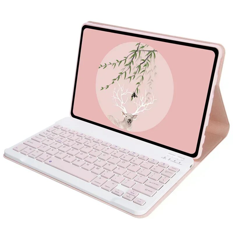 Клавиатура Bluetooth с чехлом для планшета, розовый, Russian, 12.1"