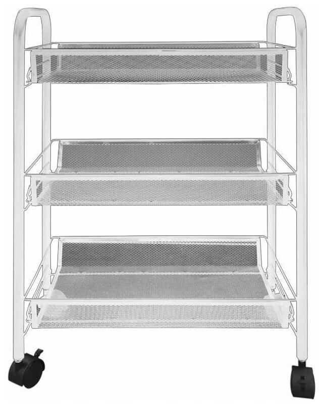 Стеллаж-этажерка на колёсах SOKOLTEC HW47887WH