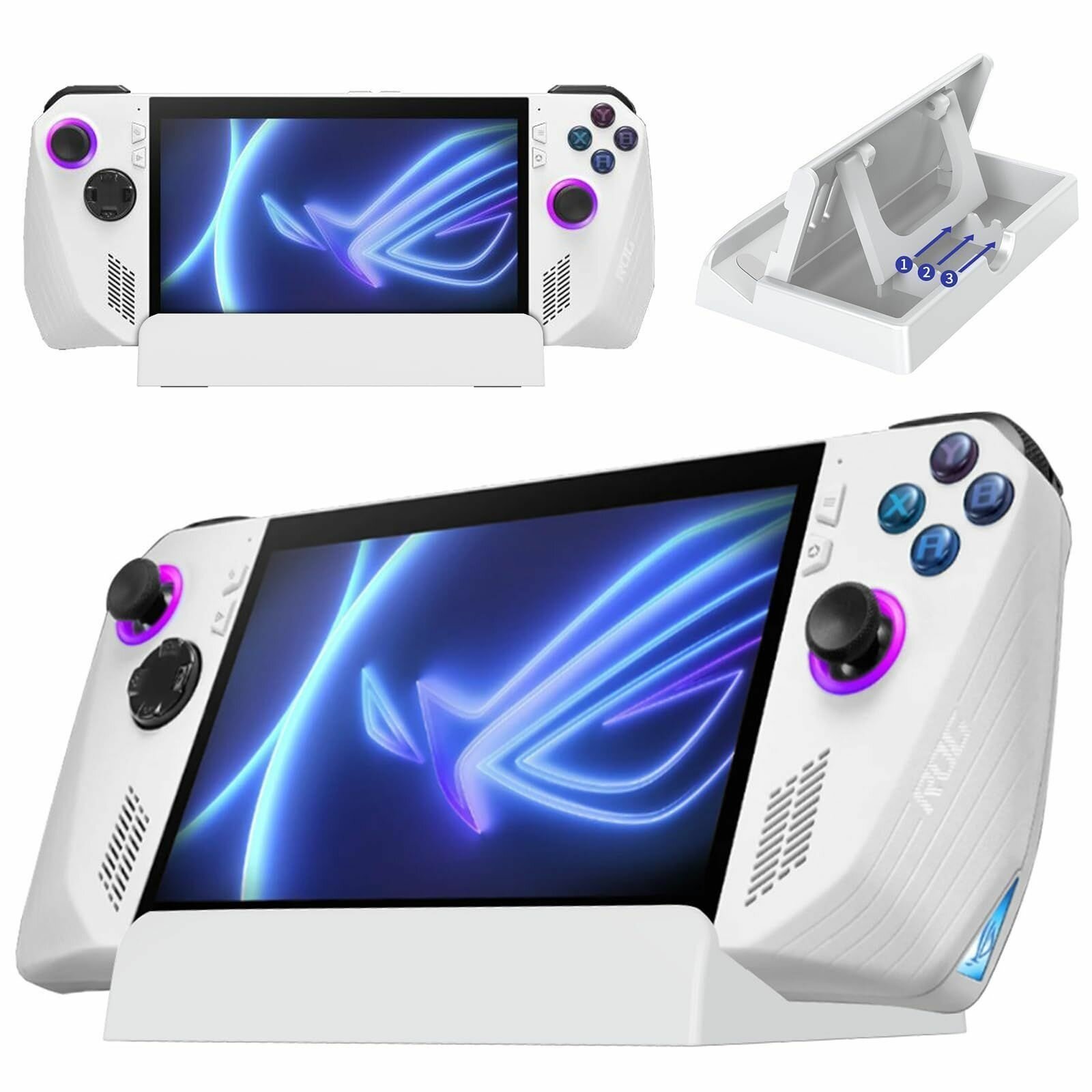Подставка ROGALLY F549 для консоли Asus Rog Ally/Steam Deck/Switch, белый, пластик
