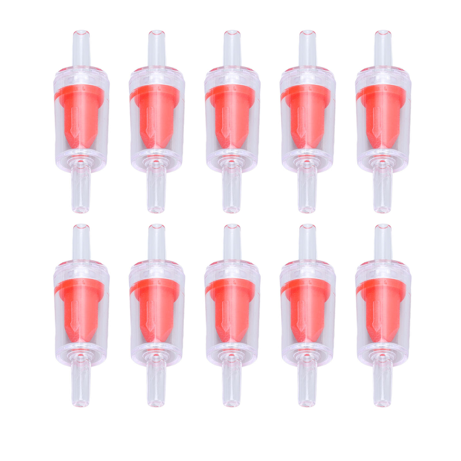 10 шт. обратных клапанов 4 мм из полипропилена для воздушных насосов и аквариумов, односторонние обратные клапаны для воды, красные.
