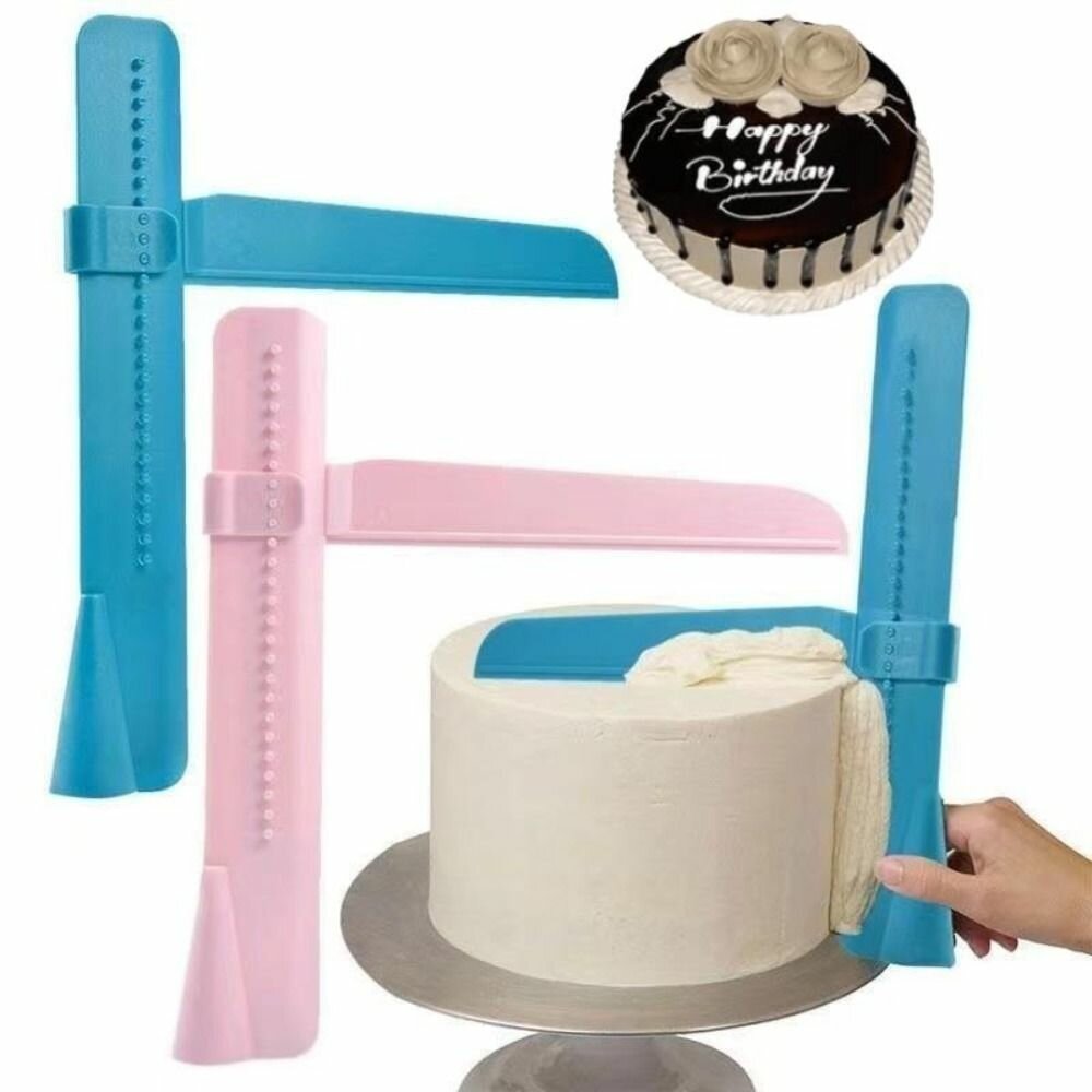 Регулируемый скребок для выравнивания крема и глазури на тортах и десертах, удобный инструмент для кондитеров и домашней выпечки с флип-механизмом