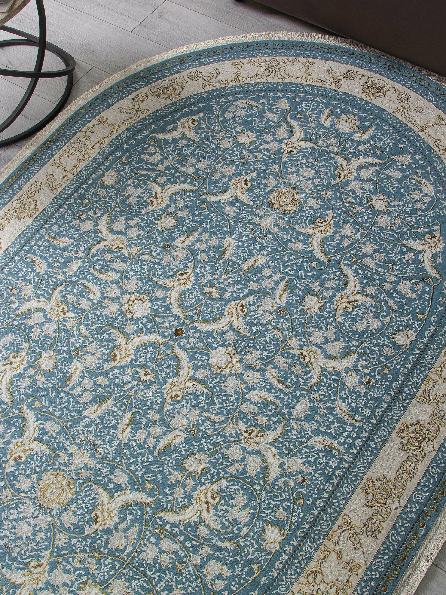 Ковер Овальный на пол в гостиную в спальню 80х150 см классический ворс 8 мм с бахромой 343824 KoverVDom