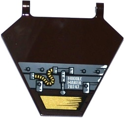 Flag 5 x 6 Hexagonal with Wooden Boards, Hinge and 'NOODLE MAKER 70747' Pattern Model Right Side (Sticker) - Set 70747, x1435pb013R Dark Brown U