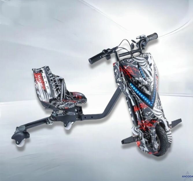 Детский электрический самокат-Дрифт карт (дрифт карт)Вращение на 360 градусов, электрический трехколесный велосипед