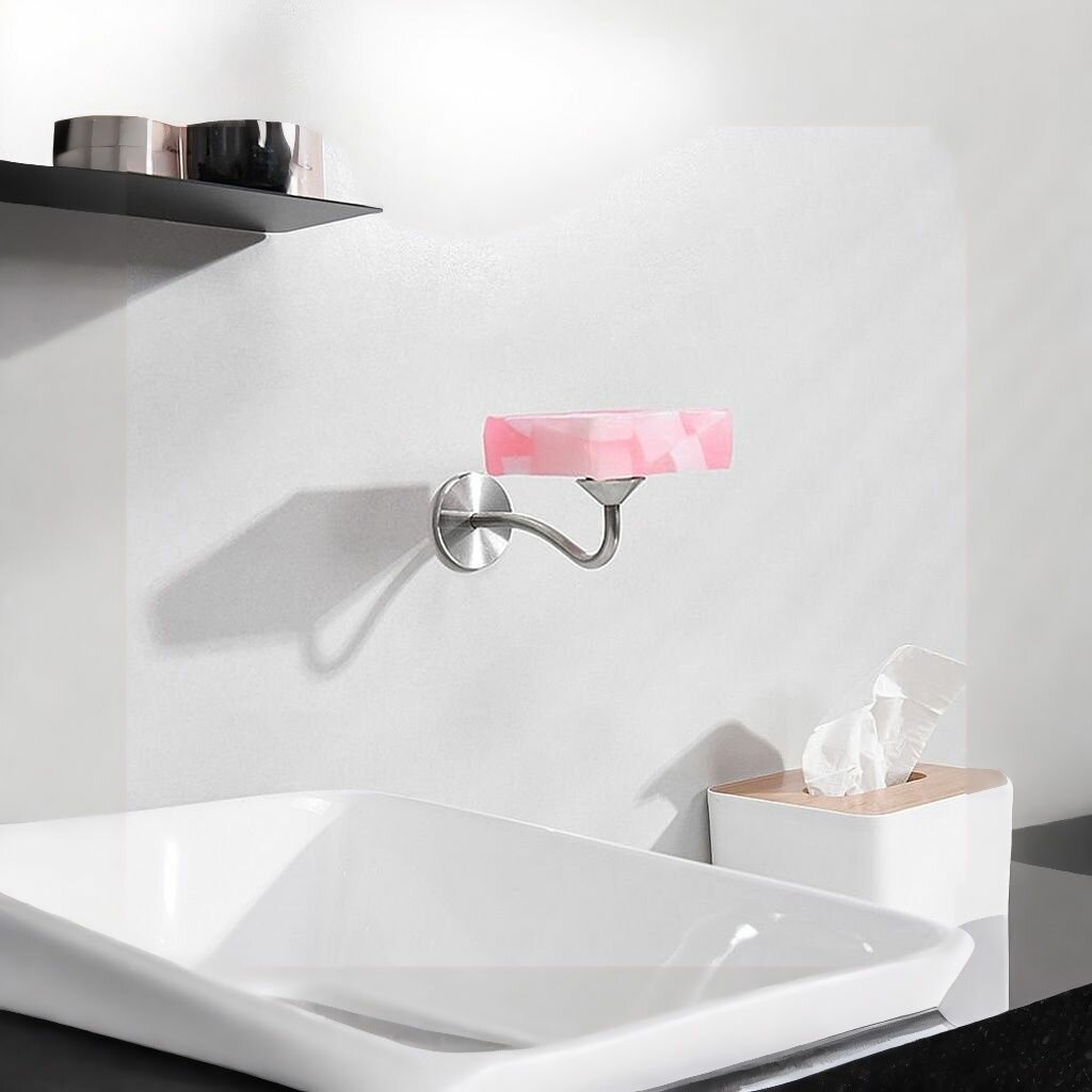 Настенная мыльница из нержавеющей стали без сверления, магнитное крепление для ванной и душа