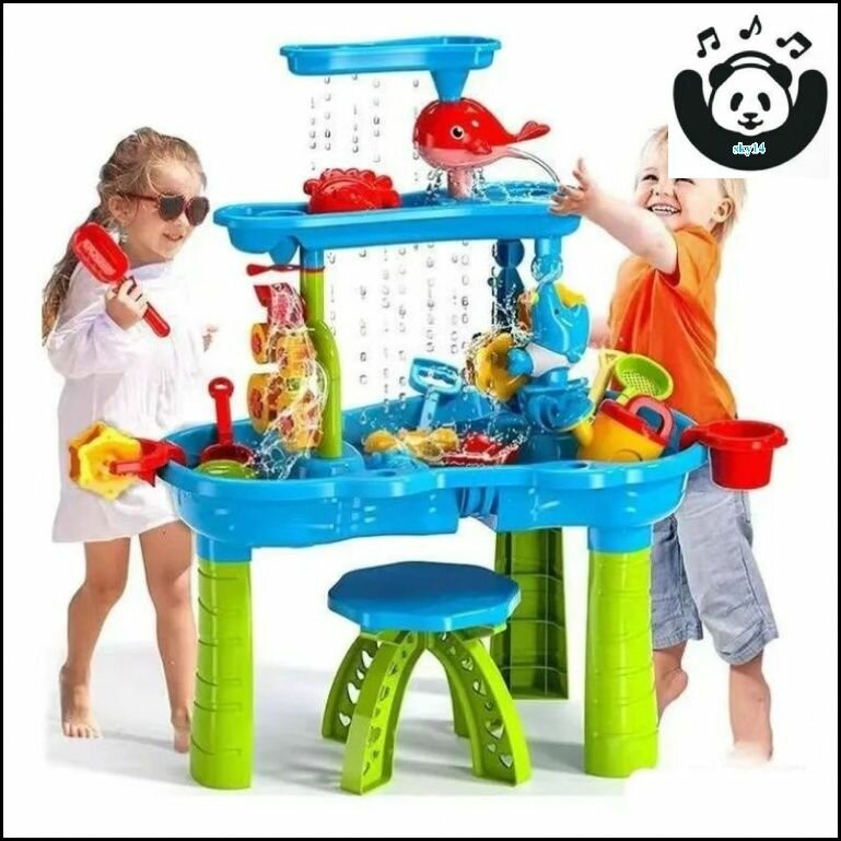 Эксклюзивный игровой центр для летнего отдыха с водяным столом, дождевым эффектом и песком, созданный из экологичного ABSпластика с вариативными аксессуарами