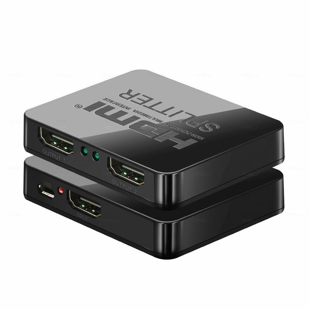 ORIENT HDMI 4K Splitter HSP0102HL, 1->2, HDMI 1.4/3D, UHDTV 4K(3840x2160)/HDTV1080p/1080i/720p, HDCP1.2, питание от USB, пластик. корпус (30103)