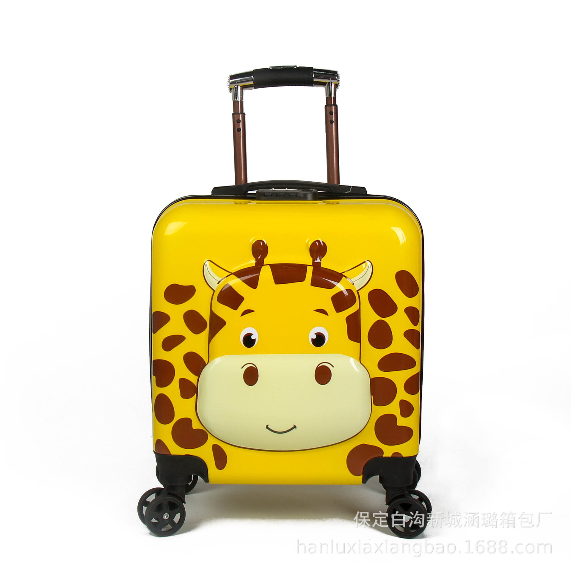 18-дюймовый детский чемодан на колесиках, милый мультяшный детский багаж для мальчиков и девочек, 3D трехмерный чемодан, маленький чемодан на колесиках с паролем