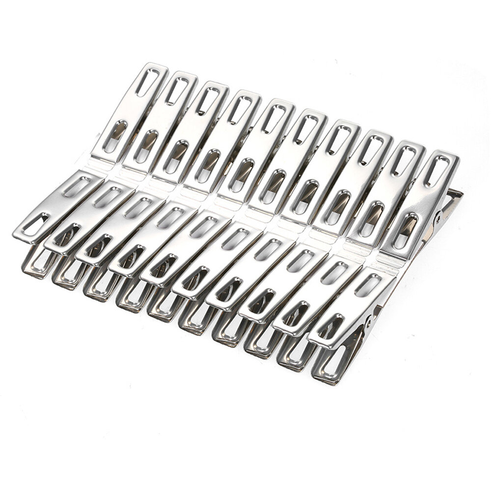 20 шт. прищепки из нержавеющей стали, металлические зажимы для одежды, клипсы для герметизации, зажимы для носков, бытовые прищепки для школы, офиса, канцелярских принадлежностей