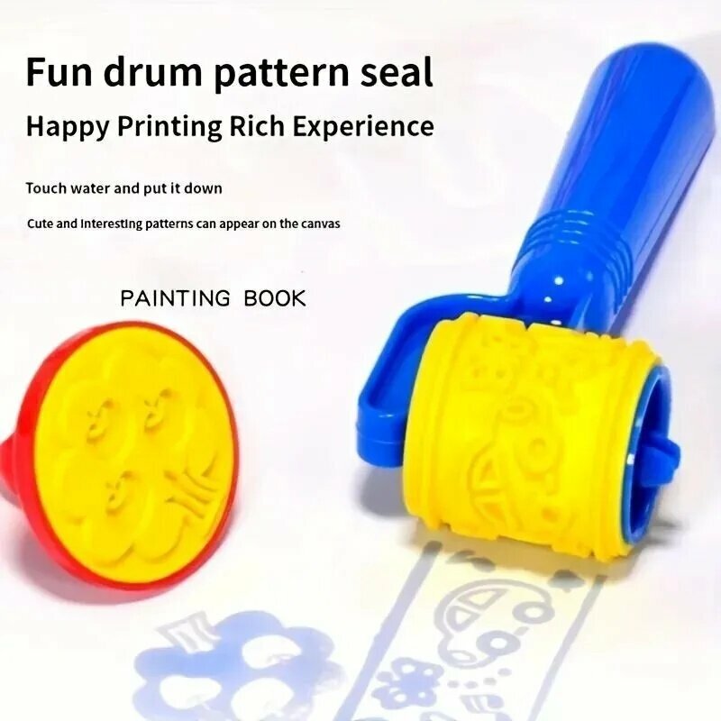 Коврик для рисования водой "Фрукты", 100х80 см, 3 кисти, голубой