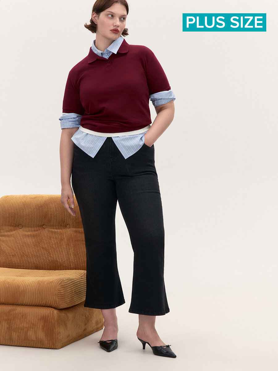 Джинсы клеш Plus Size 