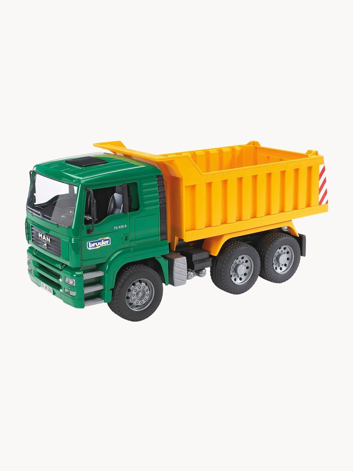 Самосвал Bruder MAN с подвижным кузовом 1:16 02765 45 см, зеленый/желтый