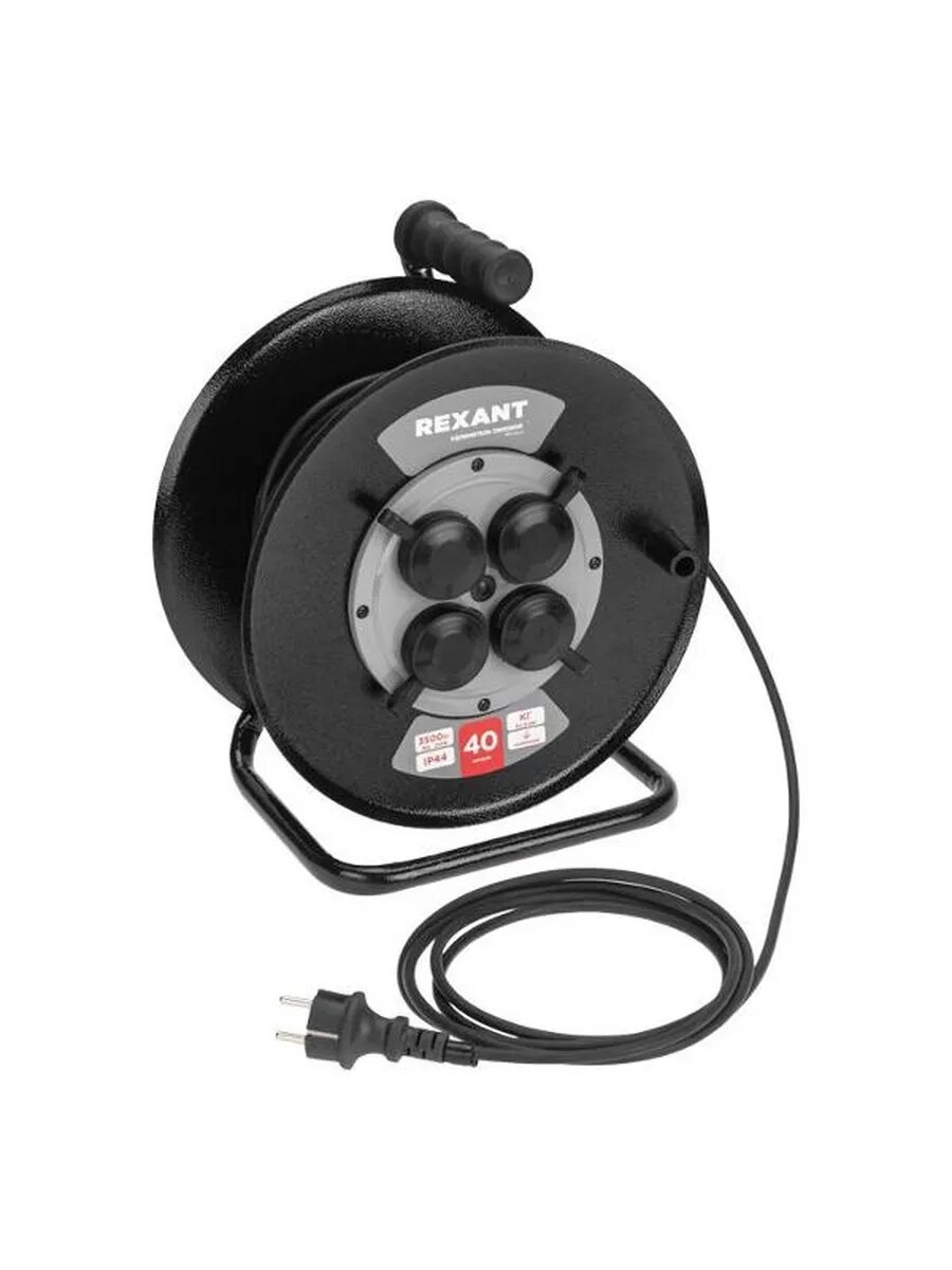 Удлинитель Rexant силовой 4 гнезда 40 м 3500 Вт с/з IP44 (13