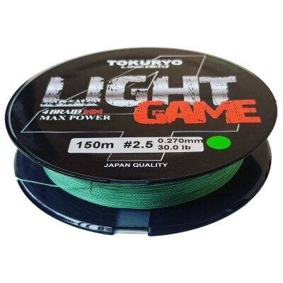 Леска плетеная (шнур) TOKURYO LIGHT GAME X4 DARK GREEN (TLGX4-24 (150 м 0,3мм) )