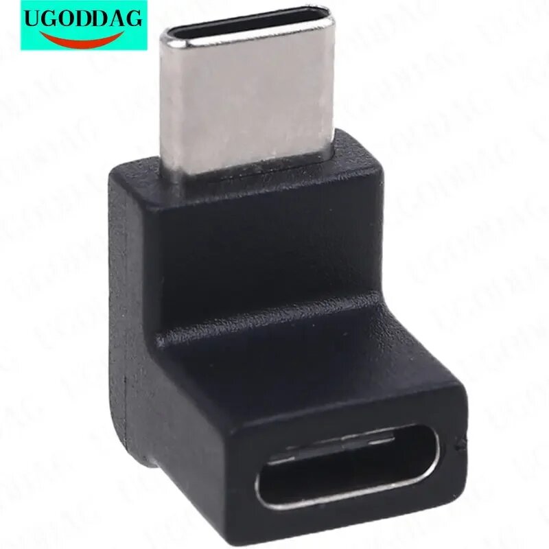 Угол вверх вниз 90-градусный переходник USB 3.1 типа C «папа-мама» для мобильного телефона, планшета, ноутбука, зарядное устройство USB C