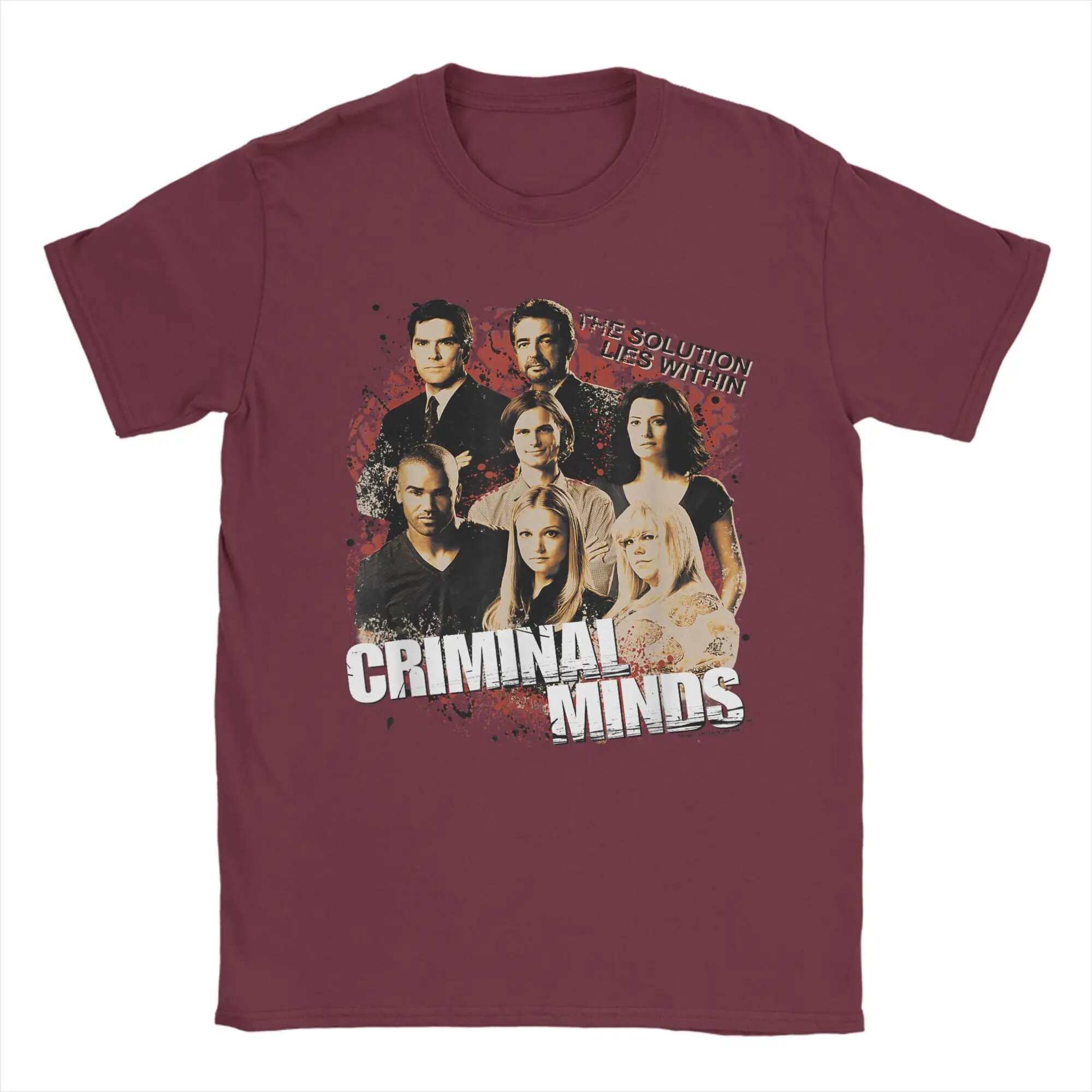 Футболка мужская Criminal Minds бордовая XXL