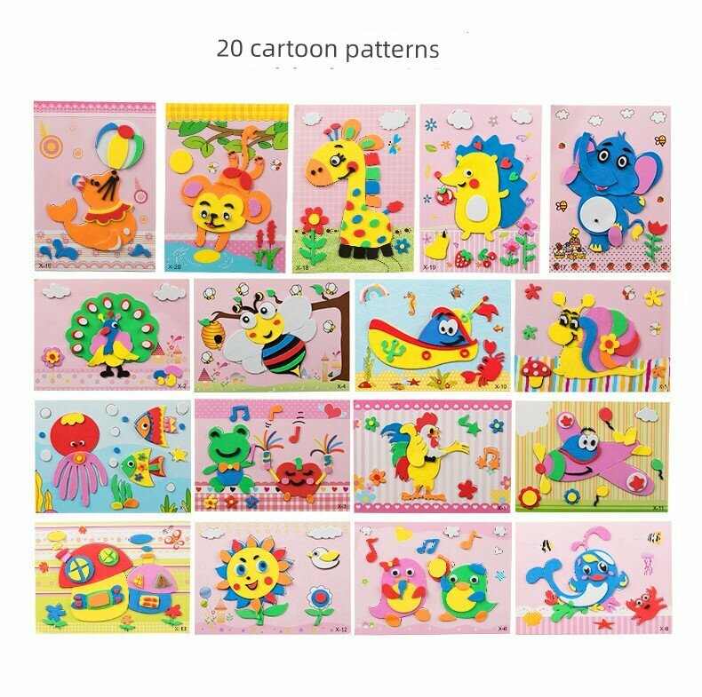 Набор для творчества EVA: 3D-коллаж из бумаги для детского сада, развивающие игрушки для детей 3 наклейки из ЭВА