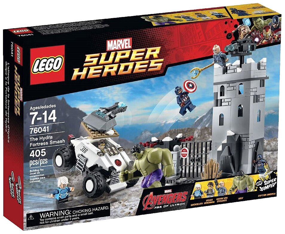 Конструктор LEGO Marvel 76041 "Нападение на крепость Гидры", 405 дет.