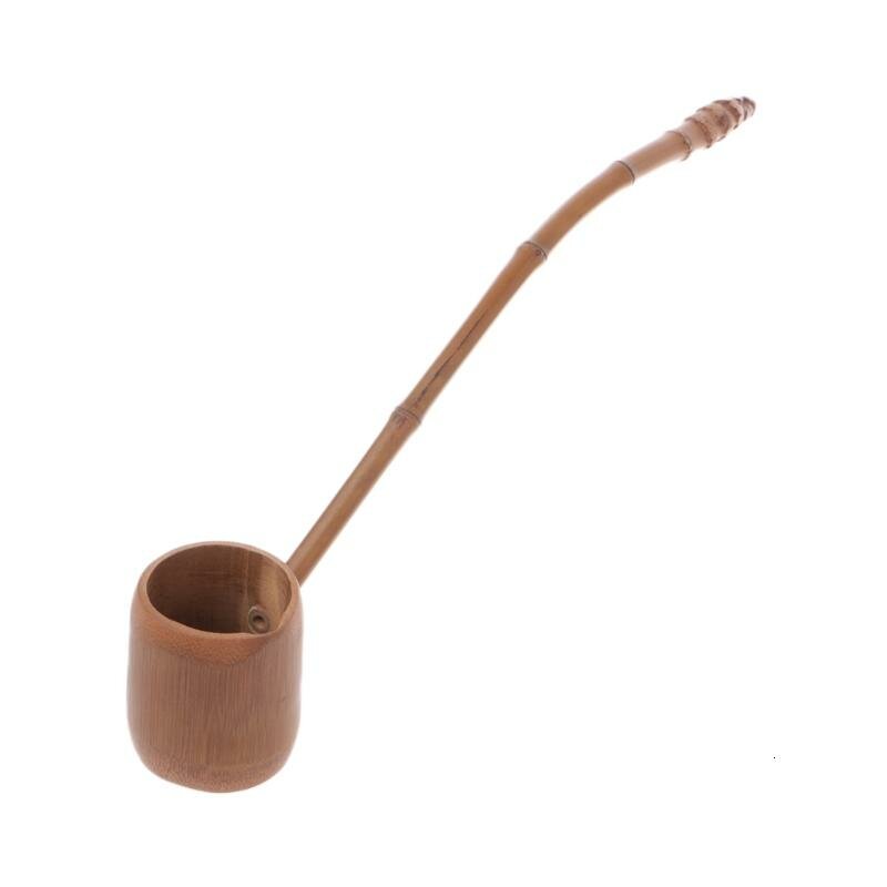 Бамбуковая ложка для чая с длинной ручкой, Темный хаки