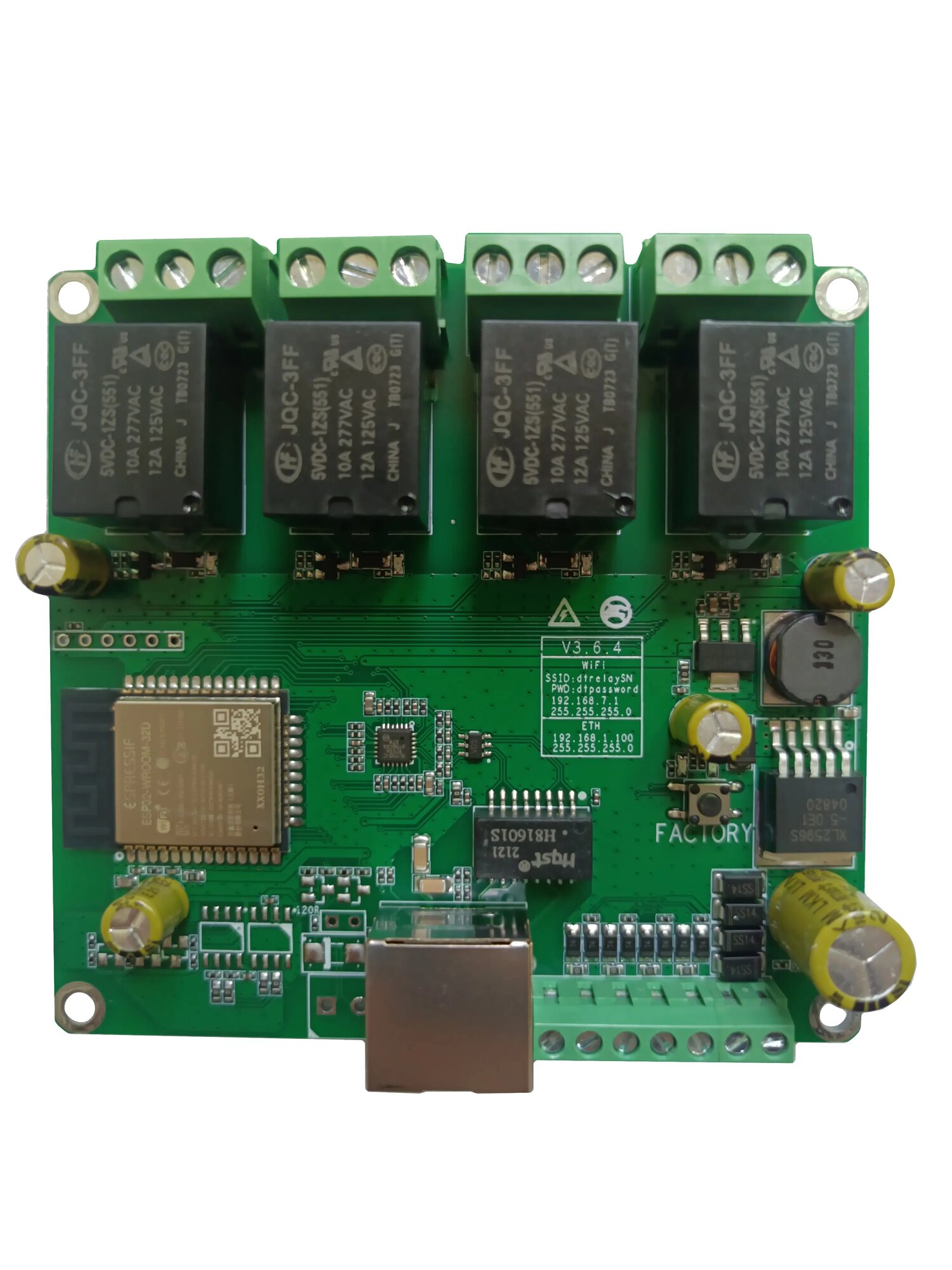Ethernet Relay Board DTWONDER 4CH ETH WIFI RS485