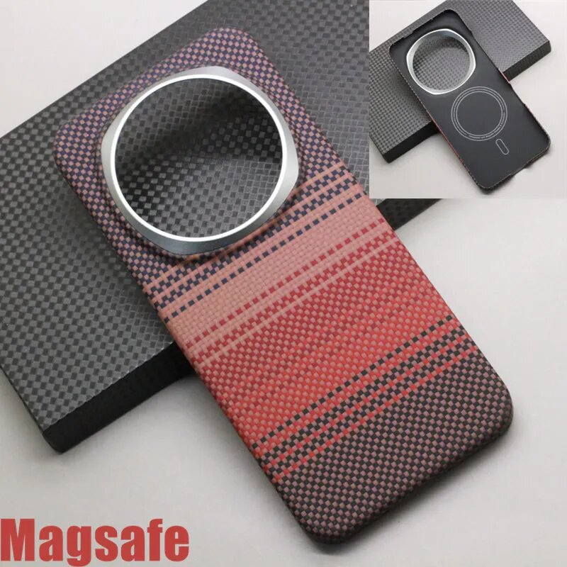 Роскошный магнитный чехол Amstar из углеродного волокна для Honor Magsafe - Red 1, for Magic 8 Pro