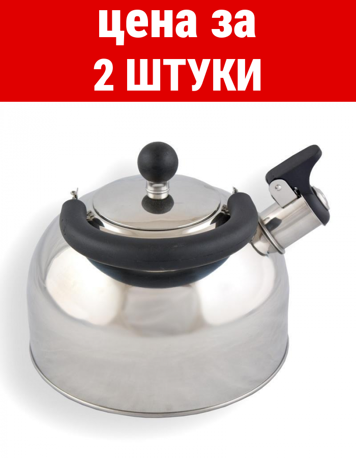 Комплект 2 шт, чайник нерж 2.5Л свист катунь