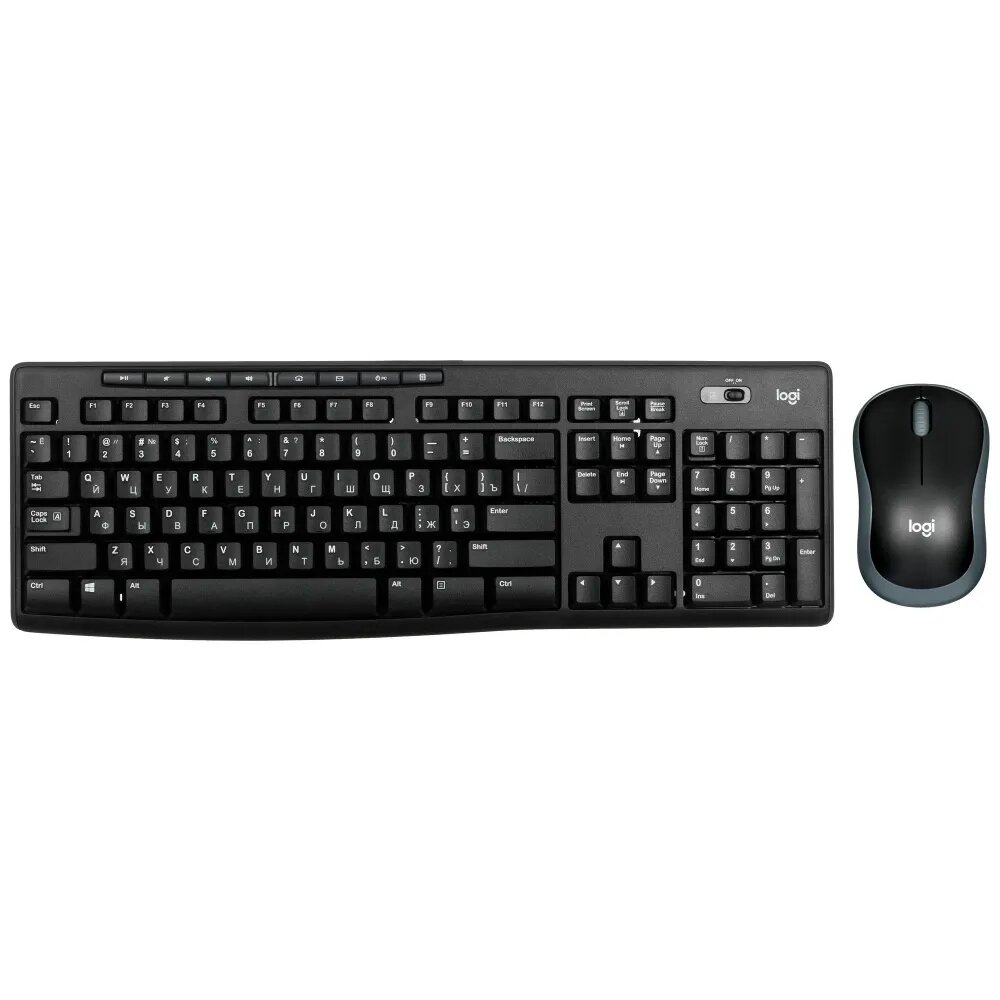 Logitech MK270 Беспроводной комплект мышь + клавиатура, русская раскладка, черный