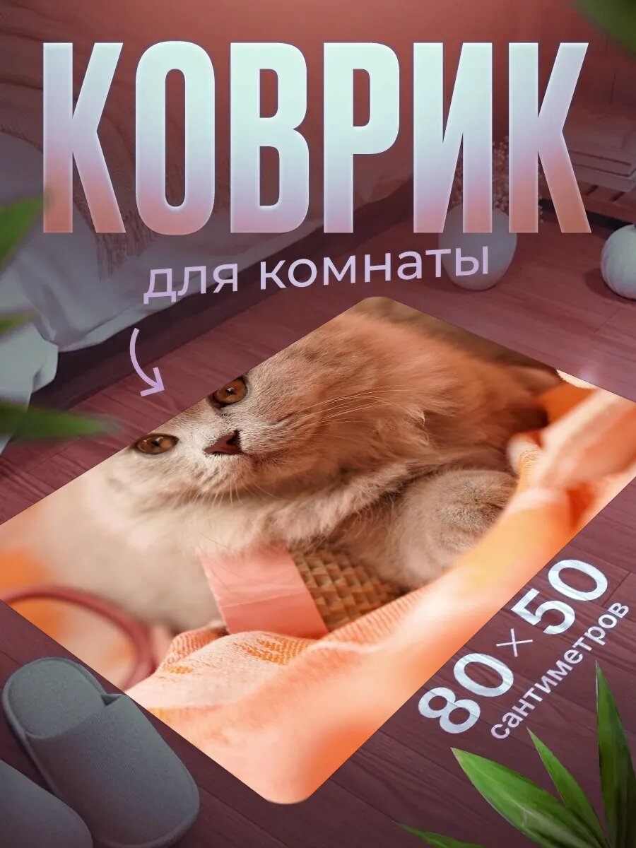 Коврик для ног 80×50 см мягкий, влагостойкий, нескользящий