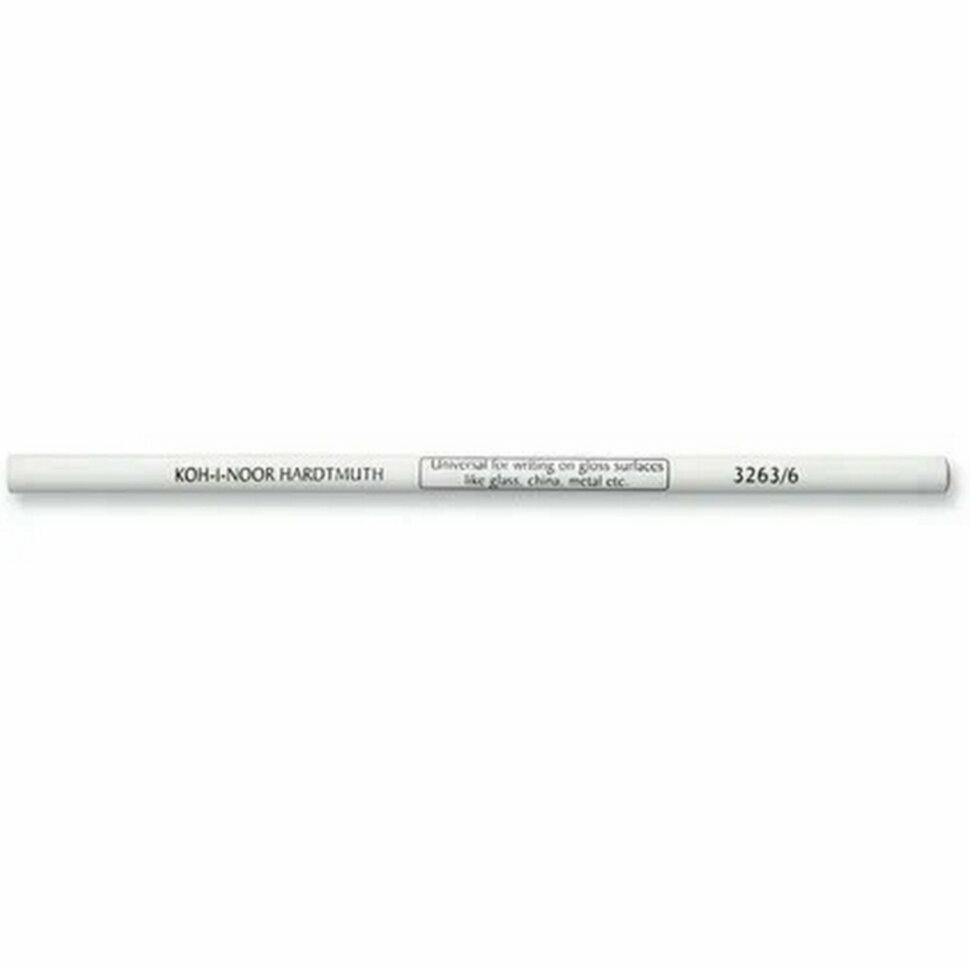 Карандаш по стеклу, металлу и пластику KOH-I-NOOR, 1 шт, грифель 4,3 мм, корпус белый, 3263006001KS, 182192