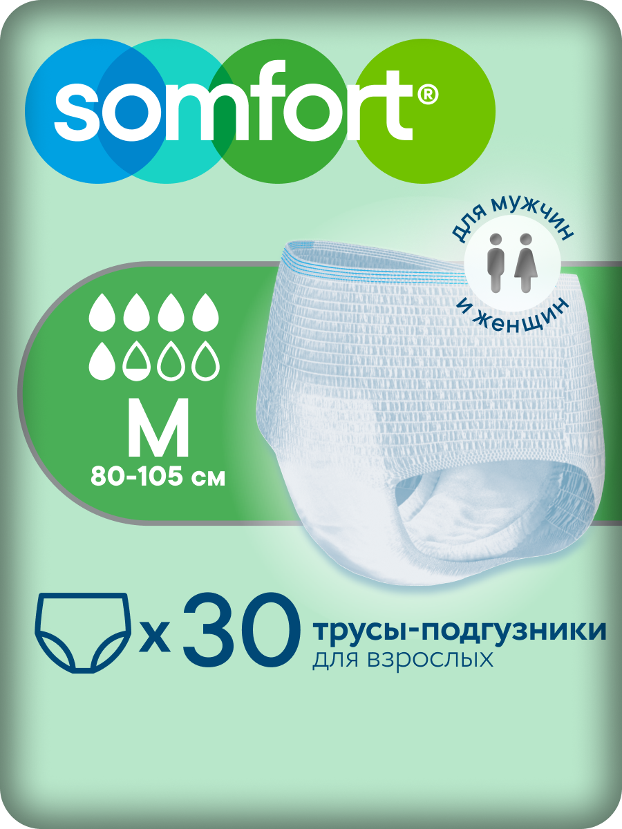 Подгузники-трусы SOMFORT (Сомфорт) Pants Active Normal M 30 шт.