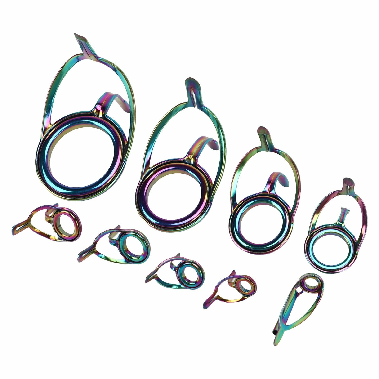 9 шт. направляющих колец для удочек из нержавеющей стали, керамические кольца, сверхплавный ход, прочные, устойчивые к коррозии, аксессуары для ловли на приманку