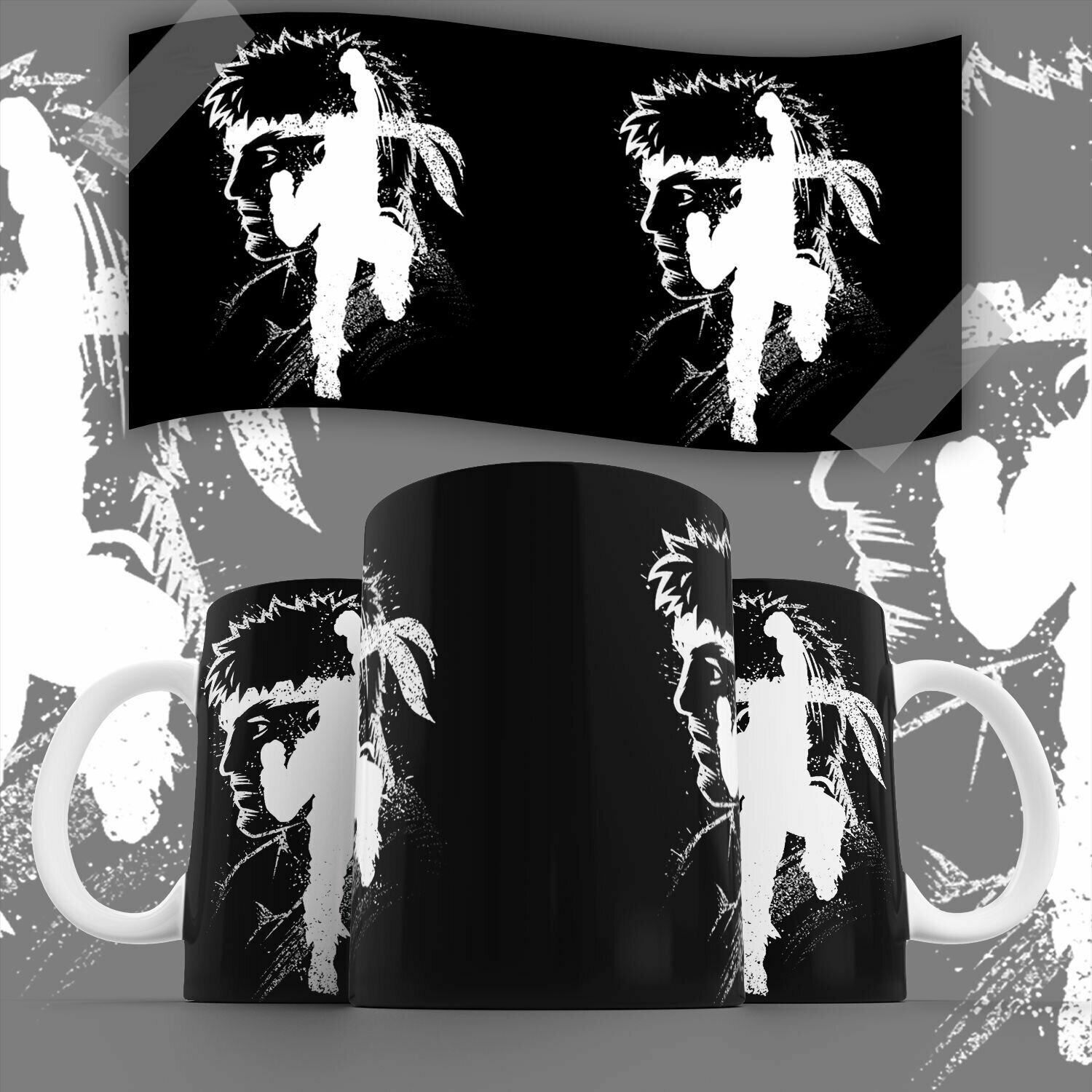 Кружка "White silhouette / Белый силуэт" Forte Print 330мл