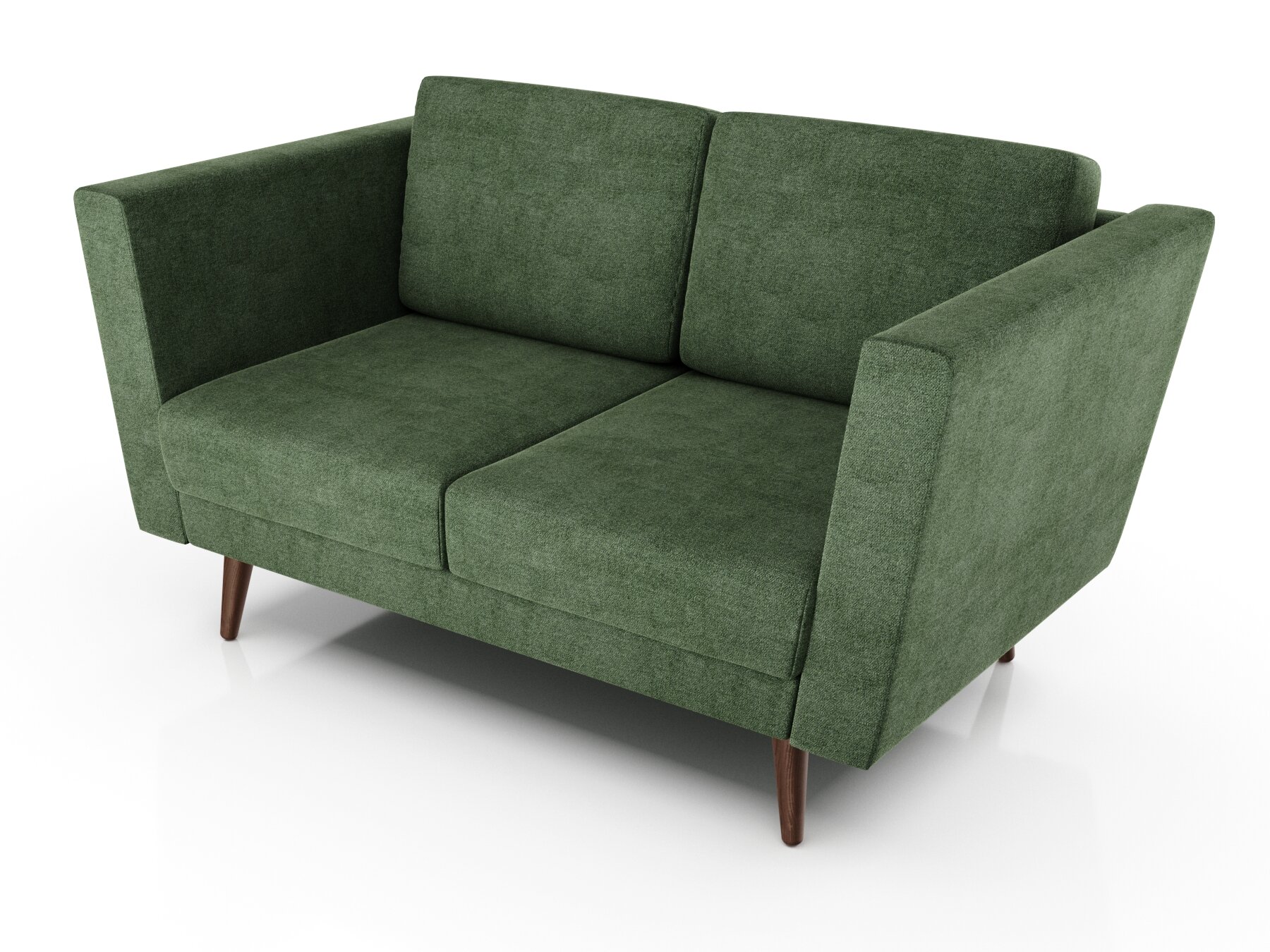 Маленький диван Arsko Гуннар зеленый, рогожка, прямой, в гостиную, в прихожую, на балкон, на ножках, скандинавский лофт