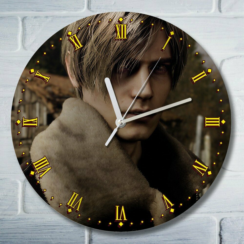 Настенные часы УФ "игра Resident Evil IV (Леон Скотт Кеннеди, красная трава, Ада Вонг, Эшли, PC, PS, SWITCH, XBOX) - 9043"