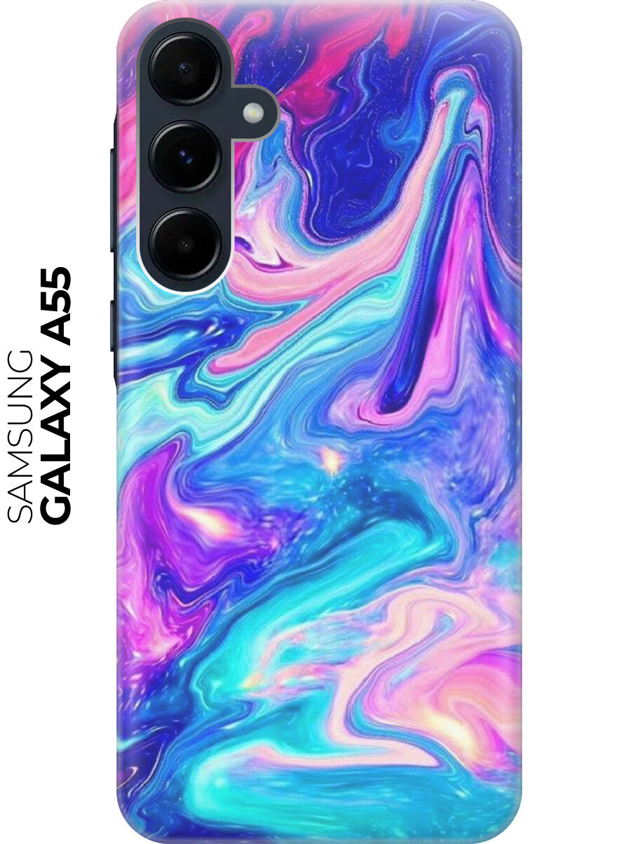 Силиконовый чехол на Samsung Galaxy A55 / Самсунг А55 с рисунком "Сине-розовые краски"