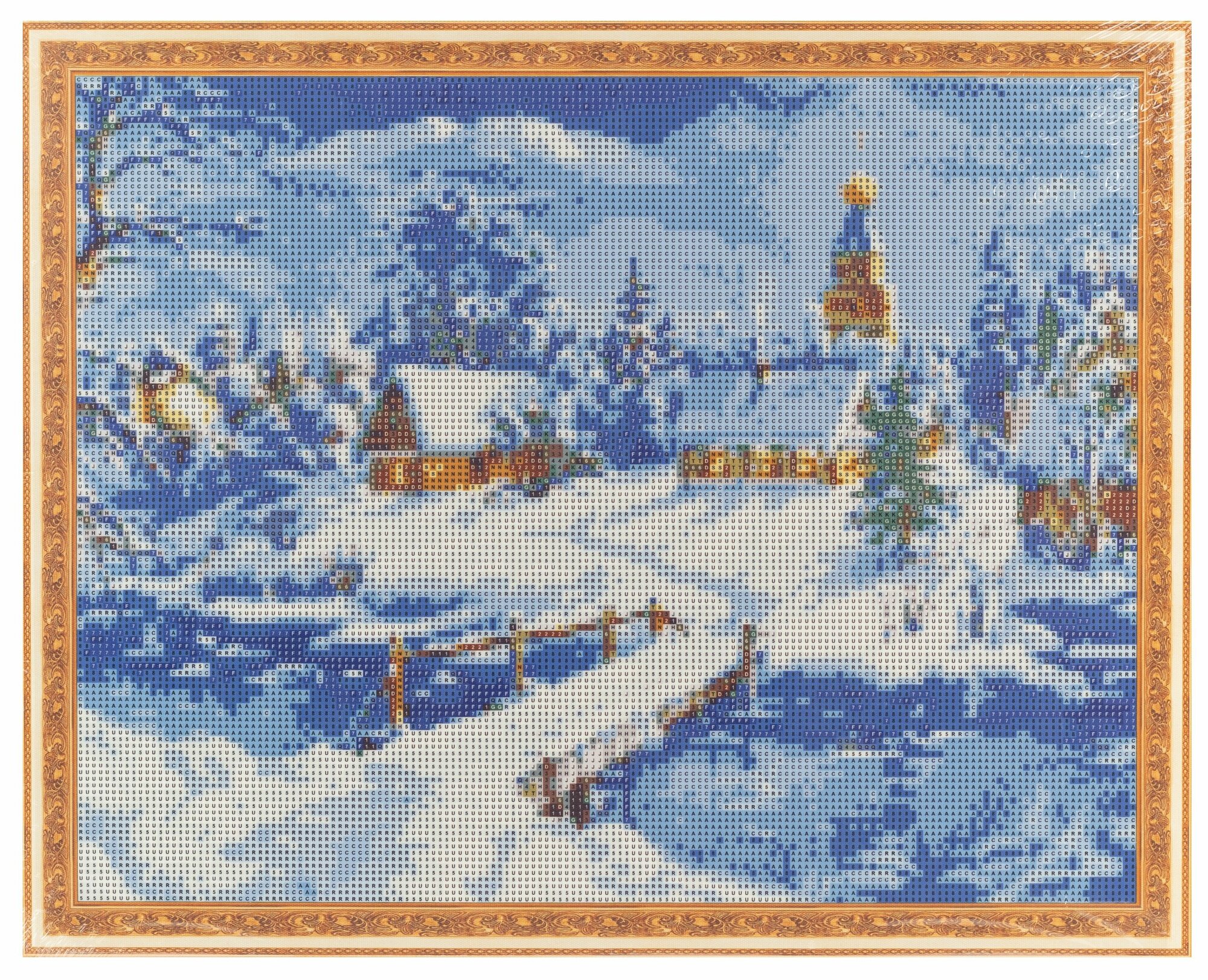 Алмазная мозаика 40х50 Зимний пейзаж на подрамнике (картина стразами с декоративной рамкой)