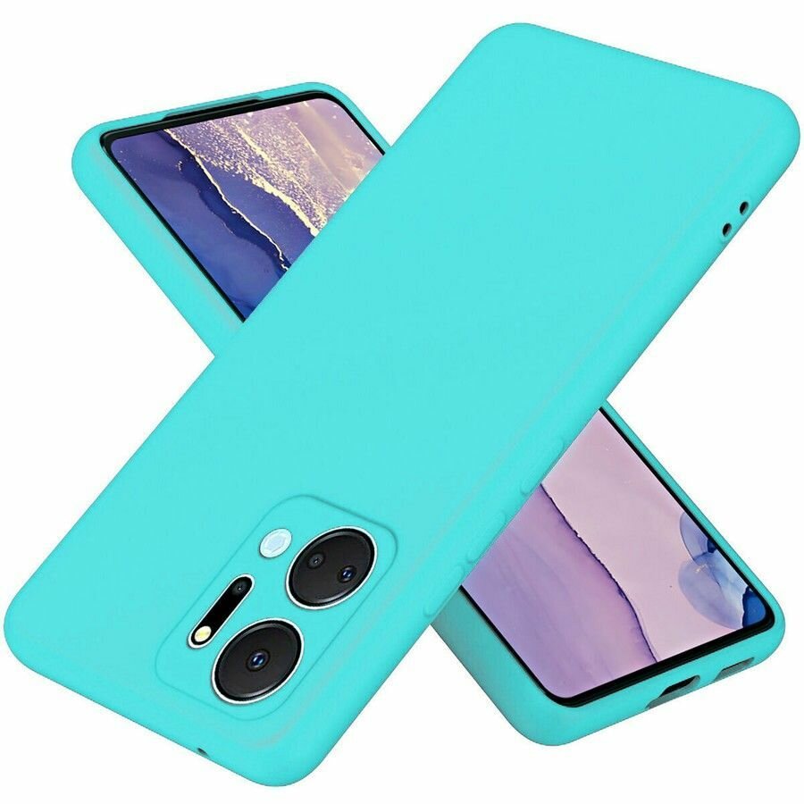 Силиконовая накладка Silky soft-touch для Huawei Honor X7A бирюзовый