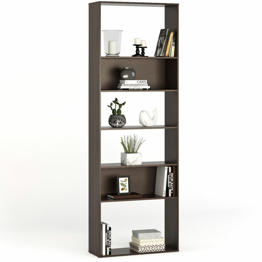 Стеллаж перегородка для зонирования комнаты 744х252х2237 мм МагМебель №11 венге