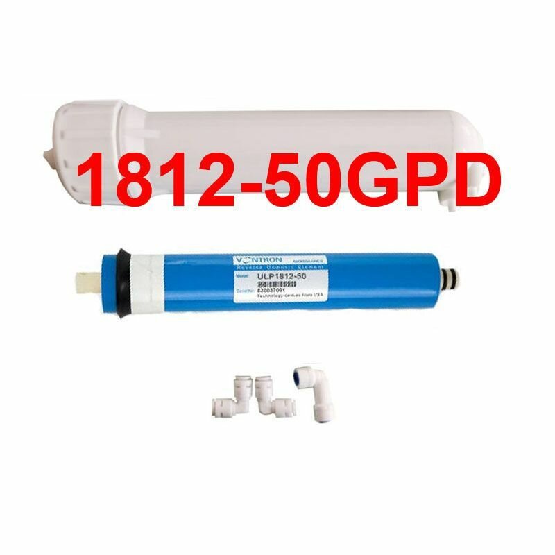 Мембрана Vontron ULP1812-50G с корпусом, уголками и обратным клапаном. Подходит для Гейзер Премиум, Экософт, Атолл, Барьер.