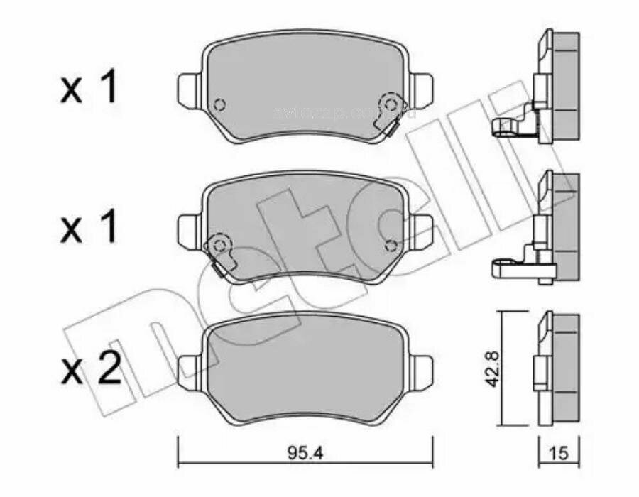 К-т дисков. тормоз. колодок OPEL Astra G, Zafira 98- R Metelli арт. 2205420