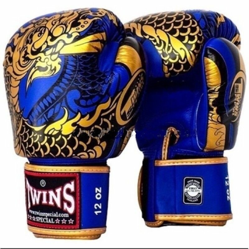 Боксерские перчатки Twins Special FBGV52 Dragon синий-золотой 14 унций