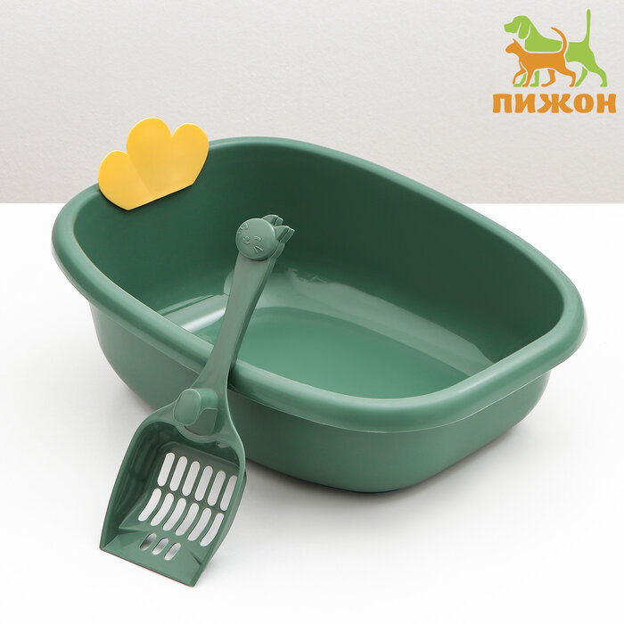 Туалет без борта 41 х 33,5 х 15,5 см, зелёный, 9951795