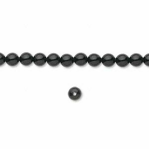 Бусина хрустальная, 4мм, жемчуг Swarovski (#5810), круглый, цвет черный без перламутрового блеска (mystic black), 10 шт.