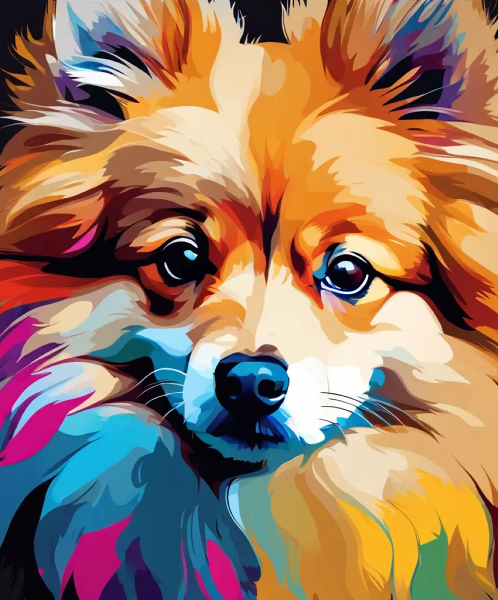 Картина по номерам "Рыжий шпиц" 40х50 см, хлопковый холст на подрамнике, акрил, Hobby Home